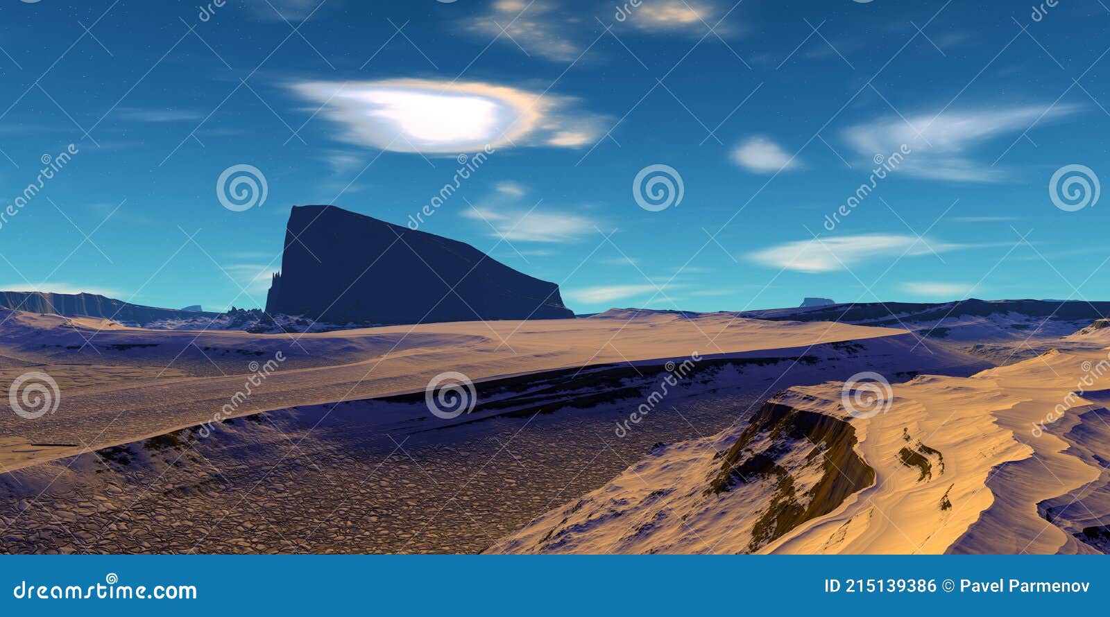 Alien Planet. Mountain. 3D Rendering Stock Illustration - Illustration ...
