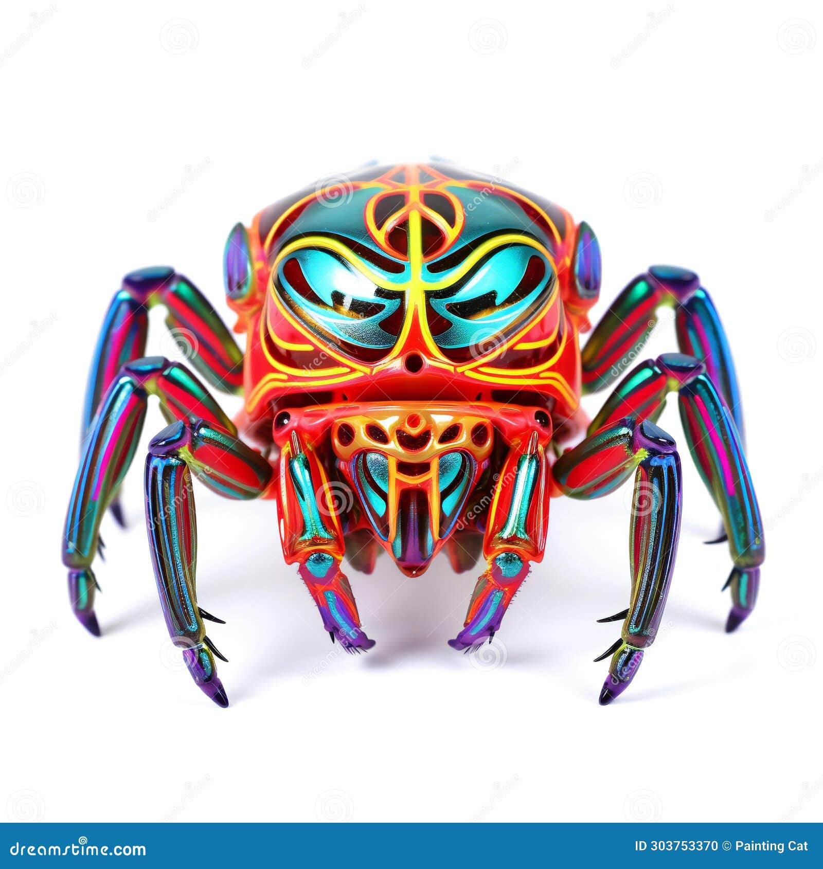 A Fantasy Alien Spider Isolated on White Background Stock Illustration ...