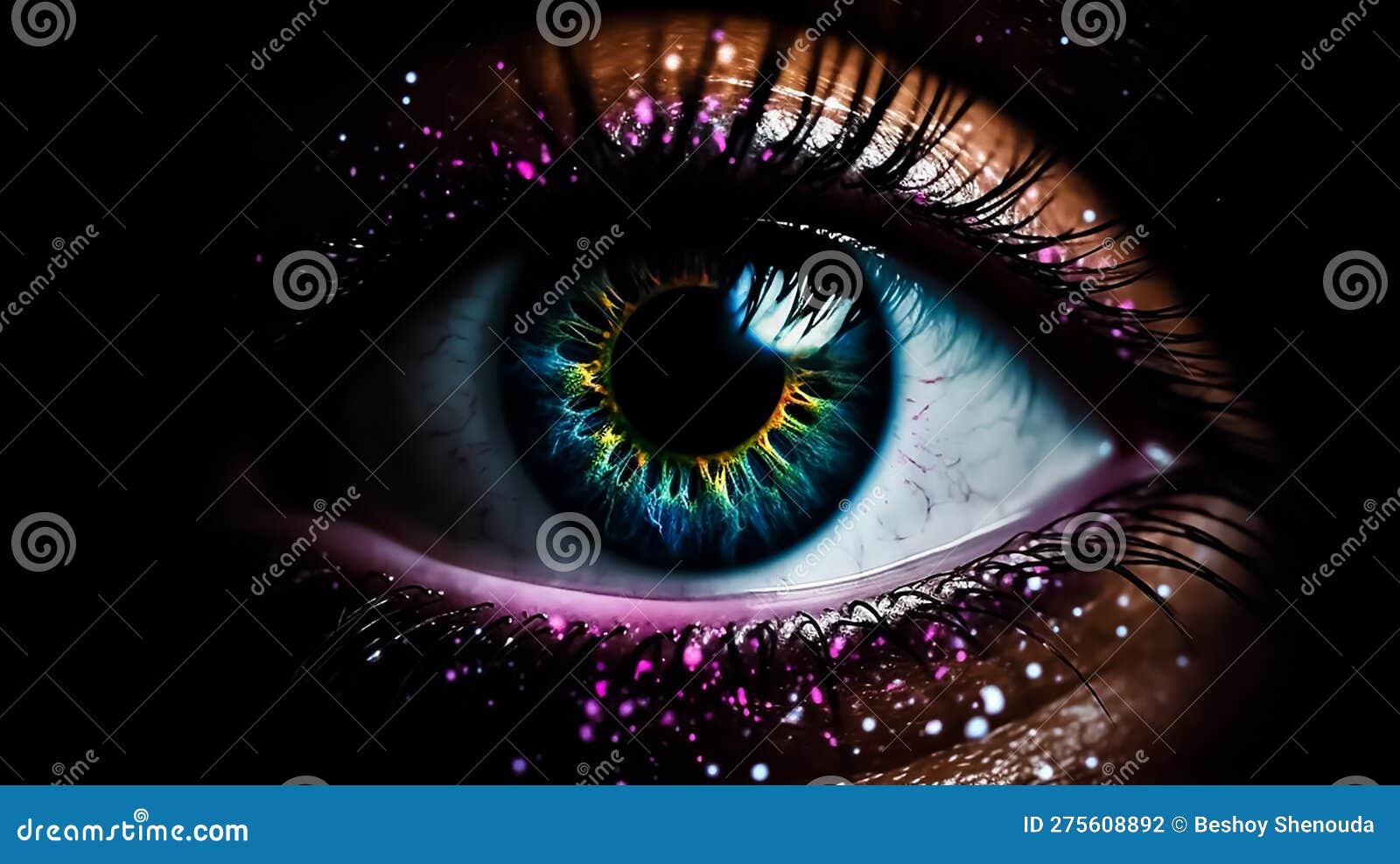 Fantasy All Seeing Eye Galaxy in the Middle Background Stock ...