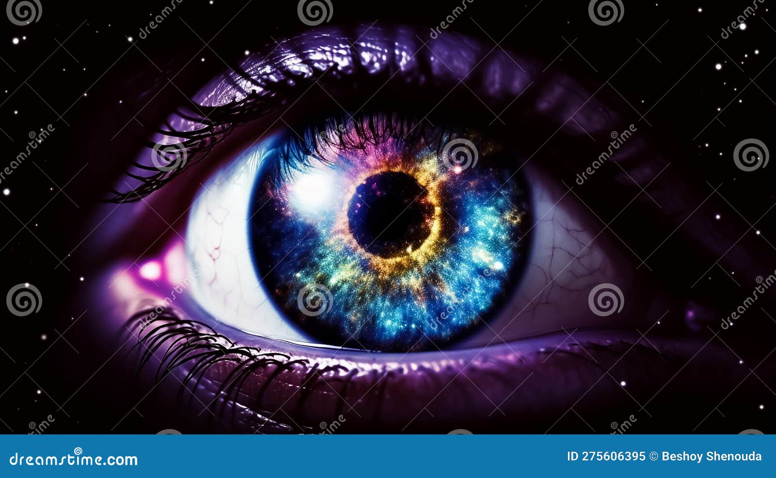 Fantasy All Seeing Eye Galaxy in the Middle Background Stock ...