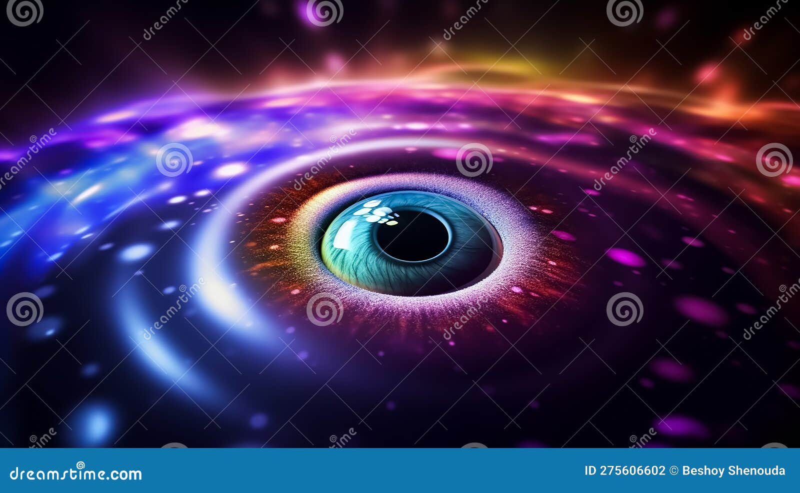 Fantasy All Seeing Eye Galaxy in the Middle Background Stock ...