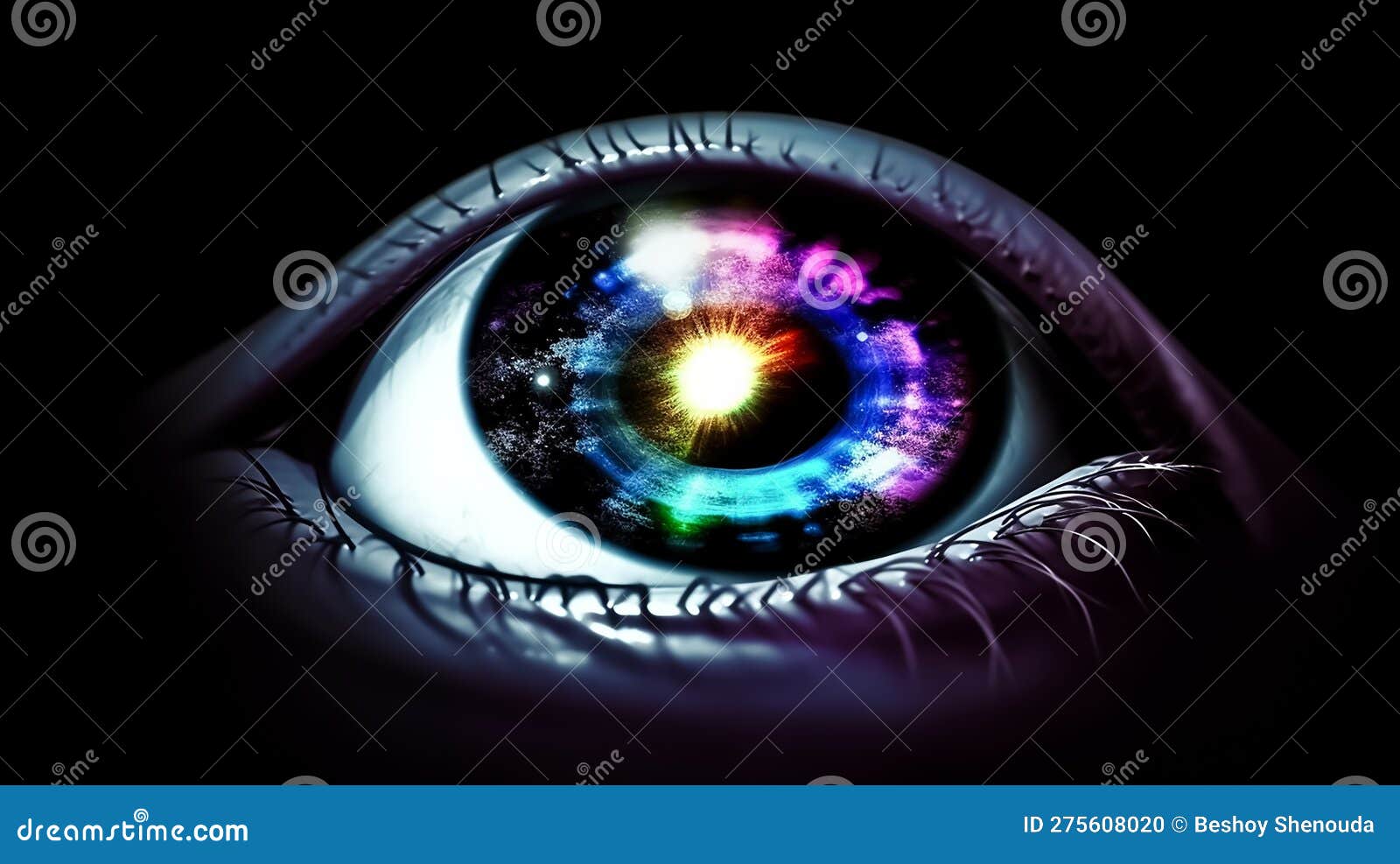Fantasy All Seeing Eye Galaxy in the Middle Background Stock ...