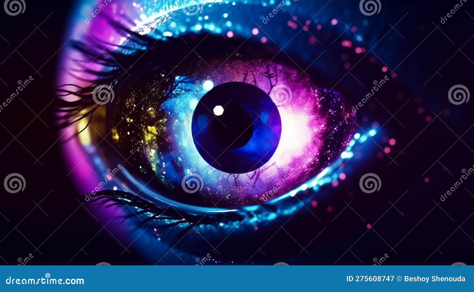 Fantasy All Seeing Eye Galaxy in the Middle Background Stock ...