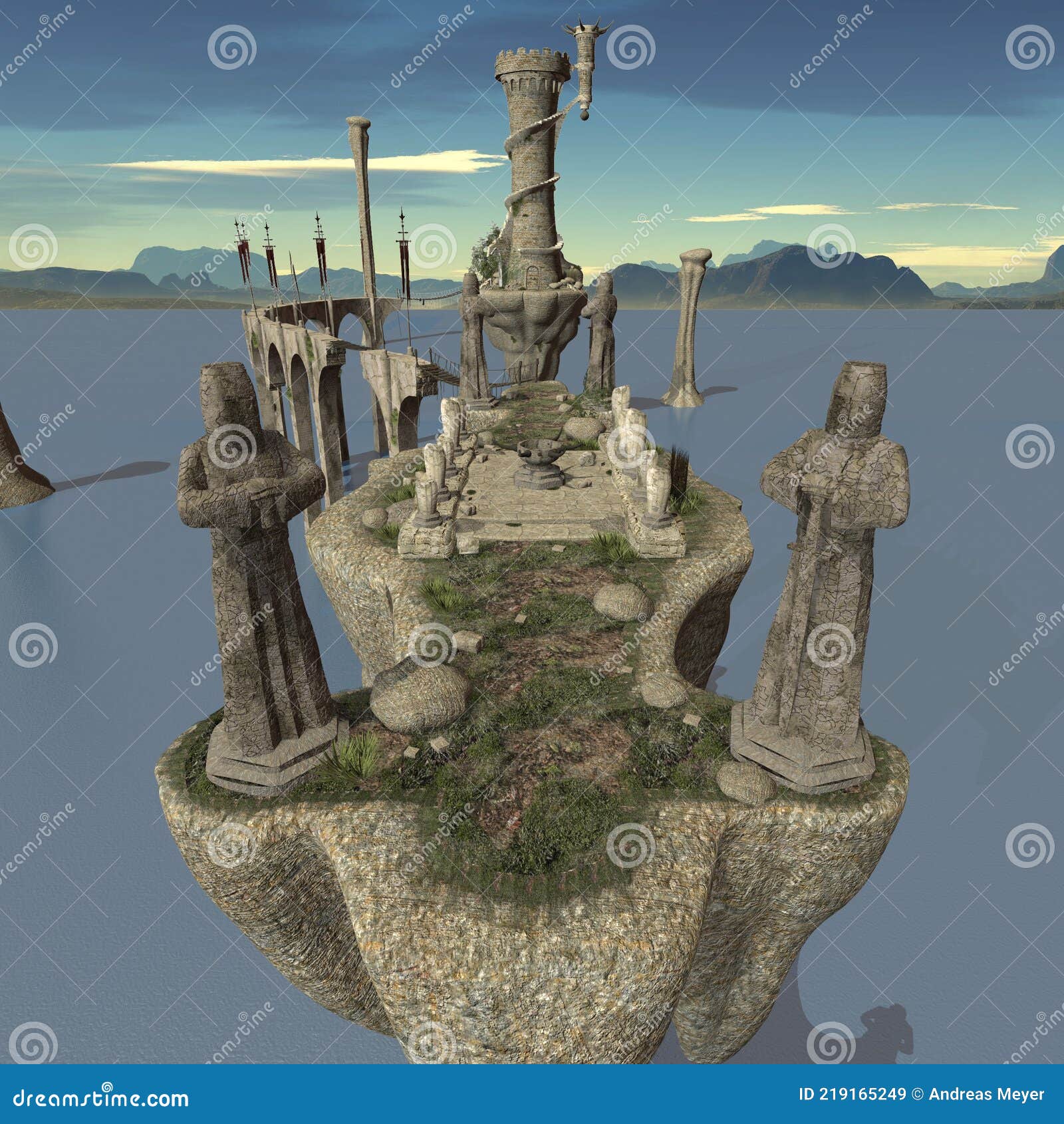 Fantasy ancient background stock illustration. Illustration of colorful ...