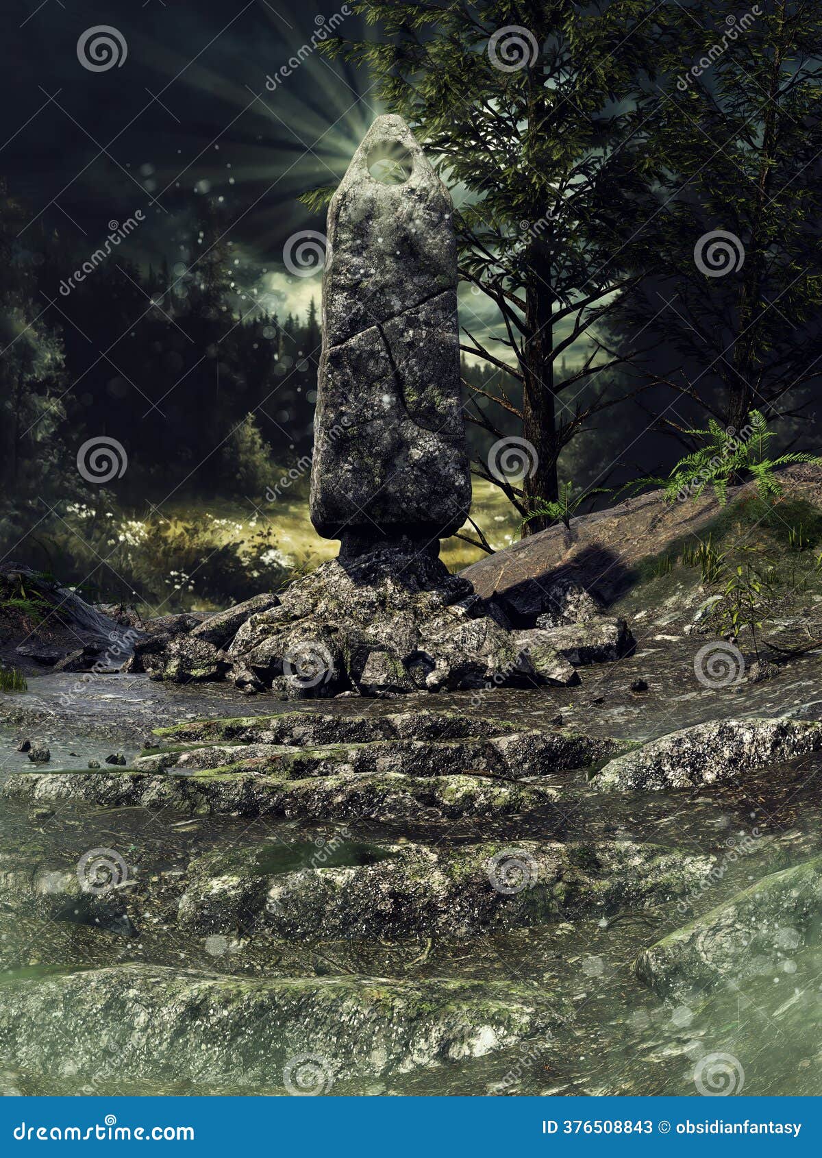 Fantasy Ancient Egyptian Pyramid Background With Palm Trees And Nile ...