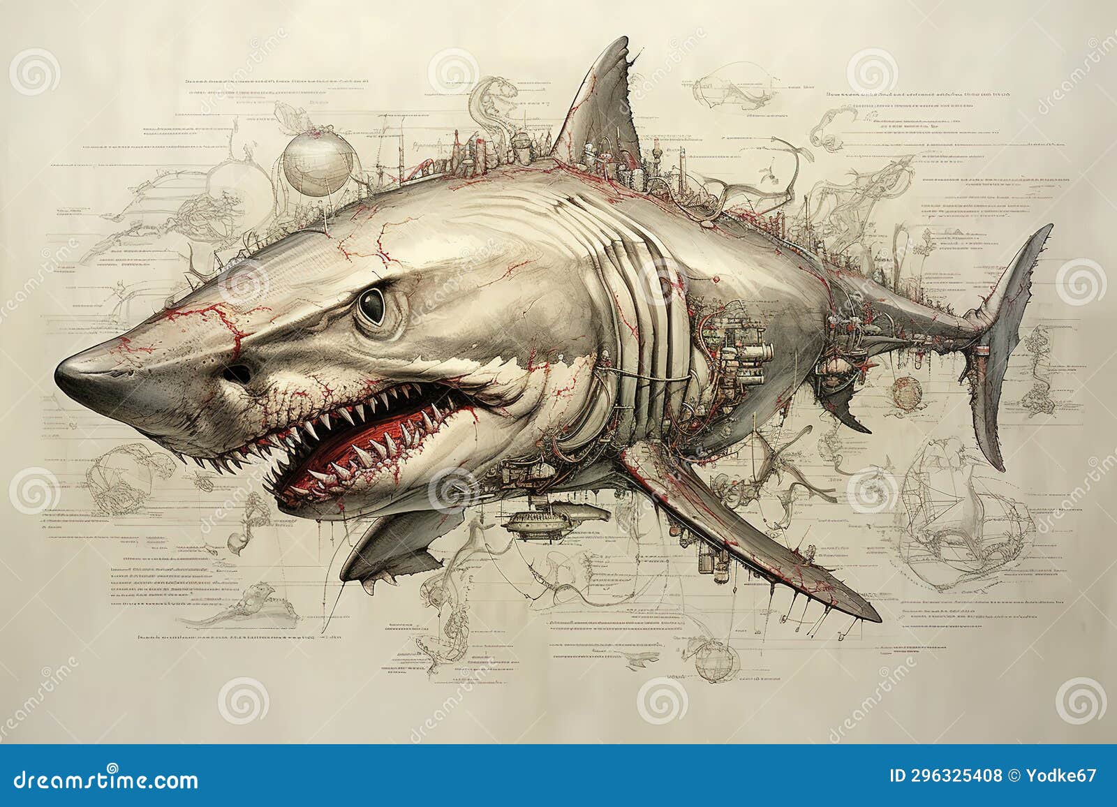 Ravenous Fish Vector Illustration | CartoonDealer.com #28157112