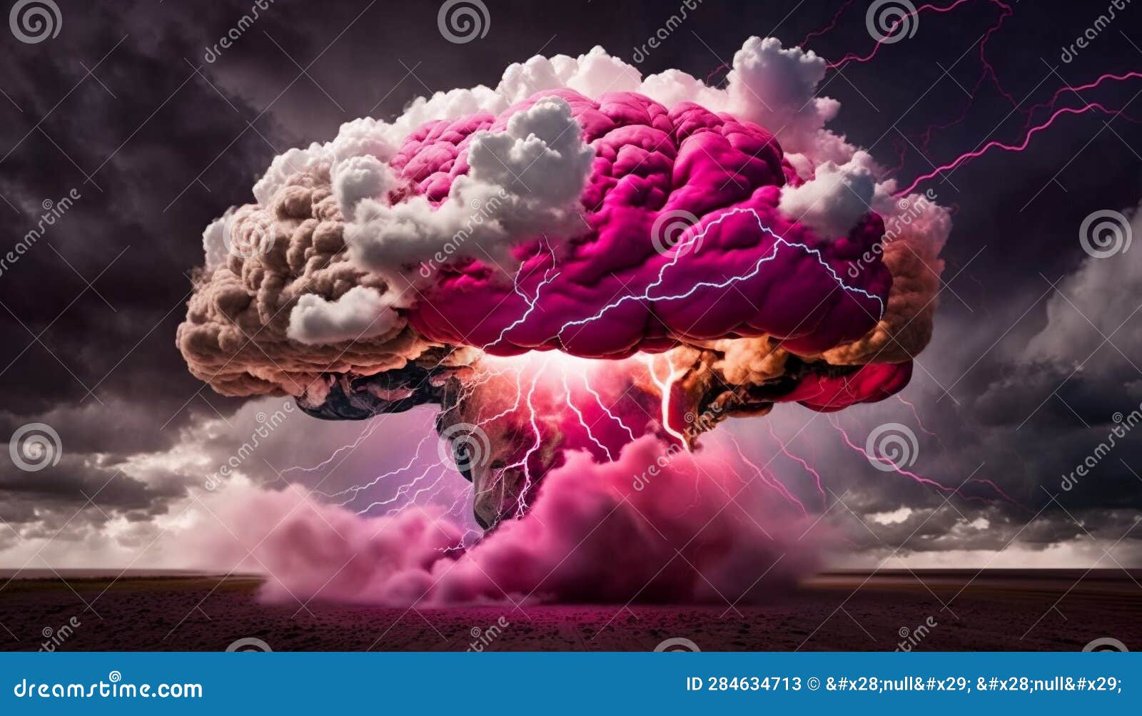 Fantasy Art Illustration of a Human Brain Exploding with Knowledge and ...