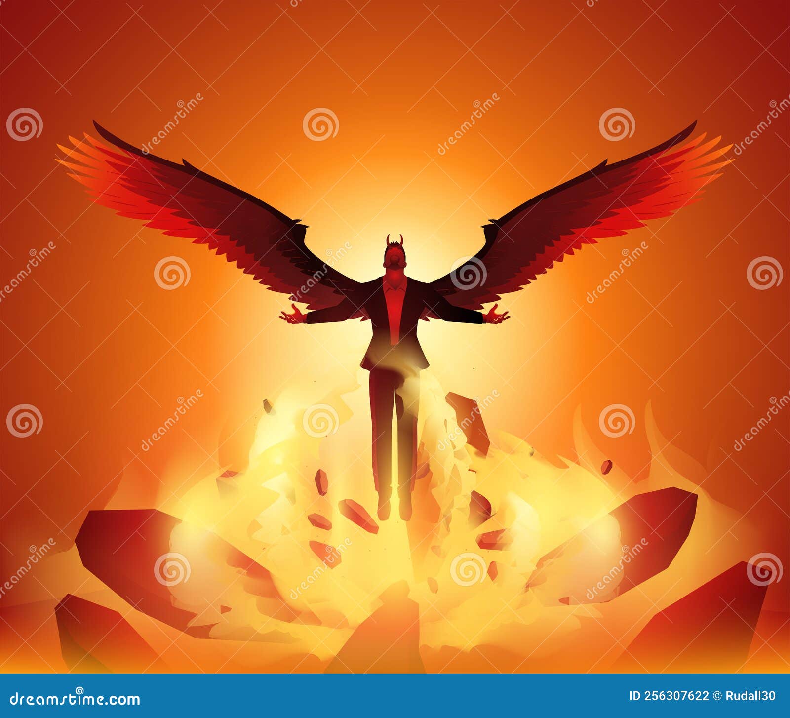 Flying Lucifer Hummingbird - Calothorax Lucifer. Vector Illustration ...