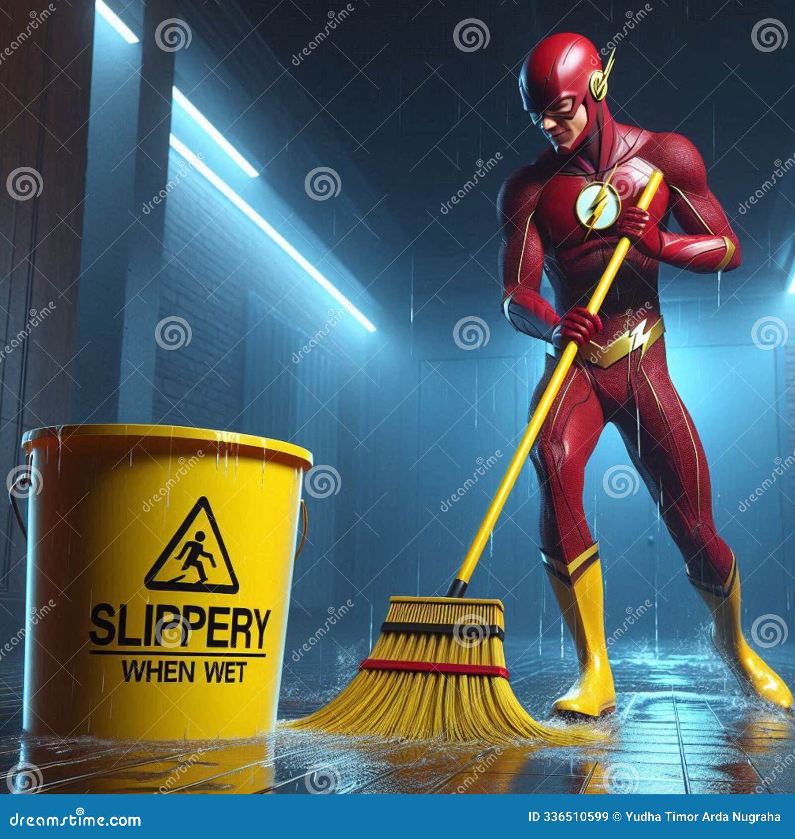 Fantasy Art Superhero Called the Flash Was Cleaning the Floor because ...