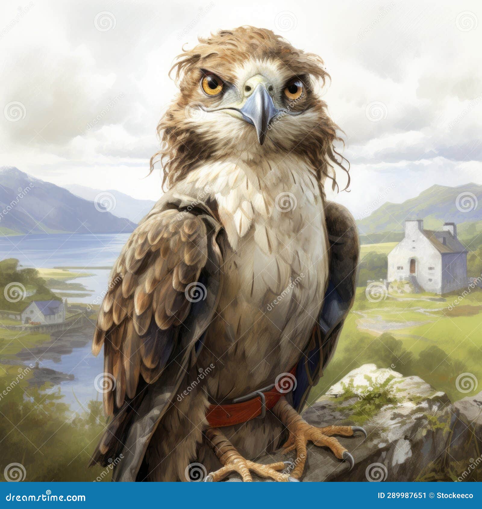 Fantasy Artwork: Strong Facial Expression of an Eagle in Scottish ...