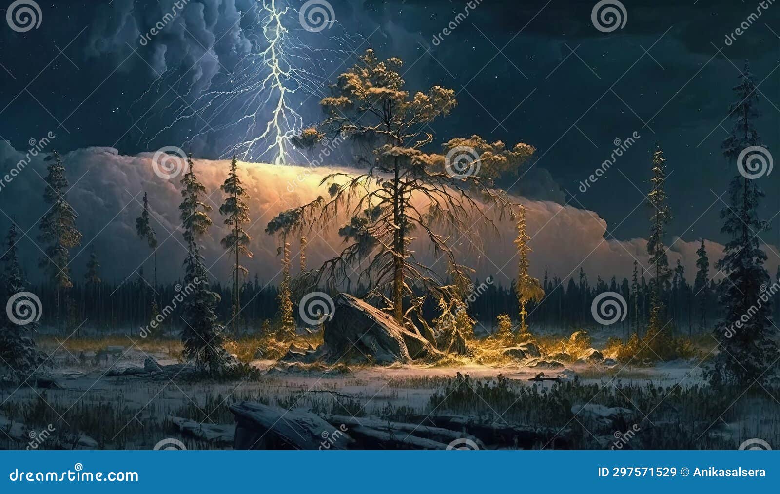 Tunguska Event Shockwave and Lightning, Fantasy Interpretation ...
