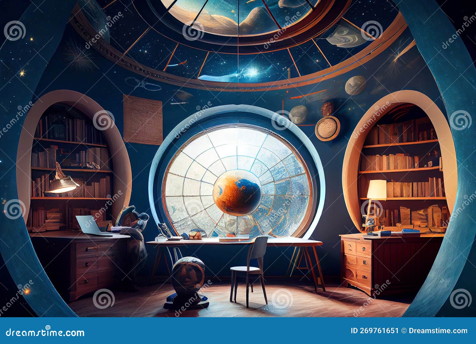 Fantasy Astronomer Room, Astronomer Kids Room Interior, Generative Ai ...