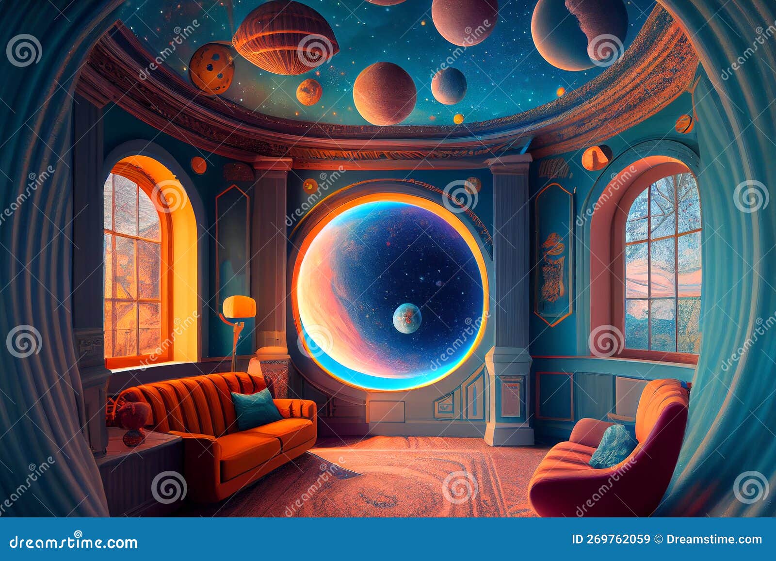 Fantasy Astronomer Room, Astronomer Kids Room Interior, Generative Ai ...