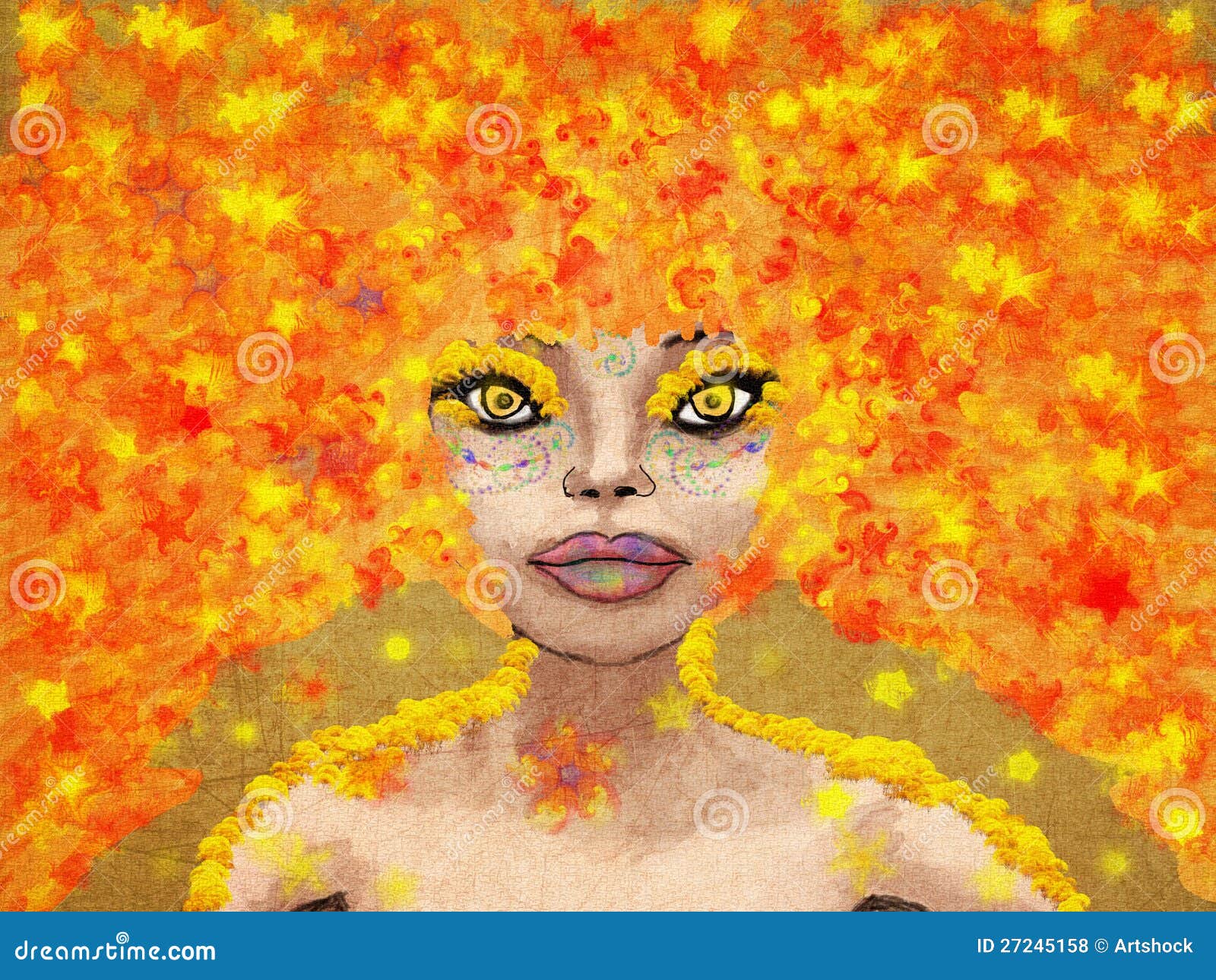 Fantasy autumn girl stock illustration. Illustration of girl - 27245158