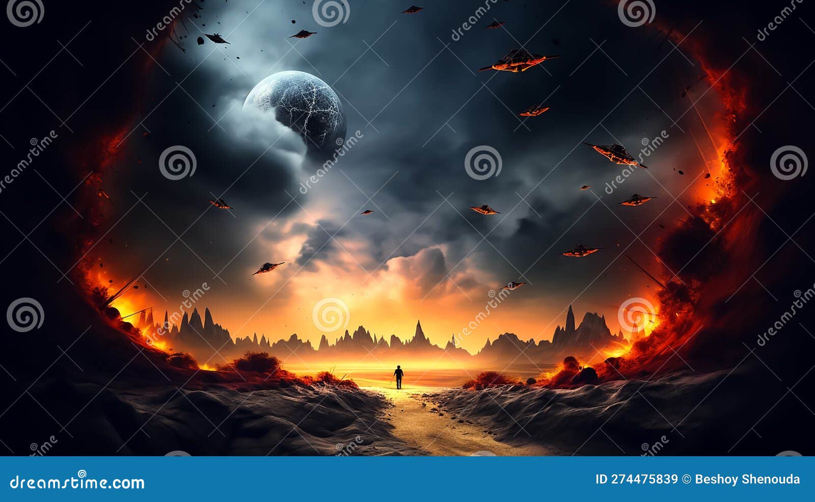 Fantasy Background of the Galaxy Rounded Hole the Time Loop Gate Stock ...