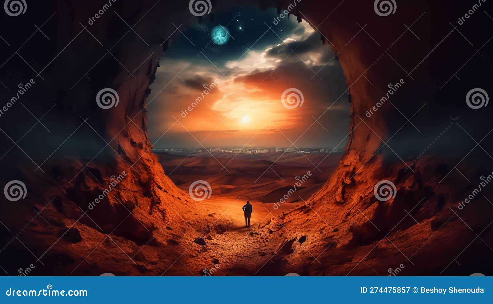 Fantasy Background of the Galaxy Rounded Hole the Time Loop Gate Stock ...