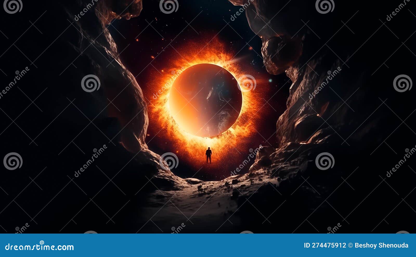 Fantasy Background of the Galaxy Rounded Hole the Time Loop Gate Stock ...