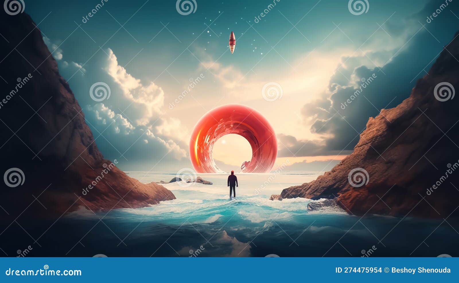 Fantasy Background of the Galaxy Rounded Hole the Time Loop Gate Stock ...