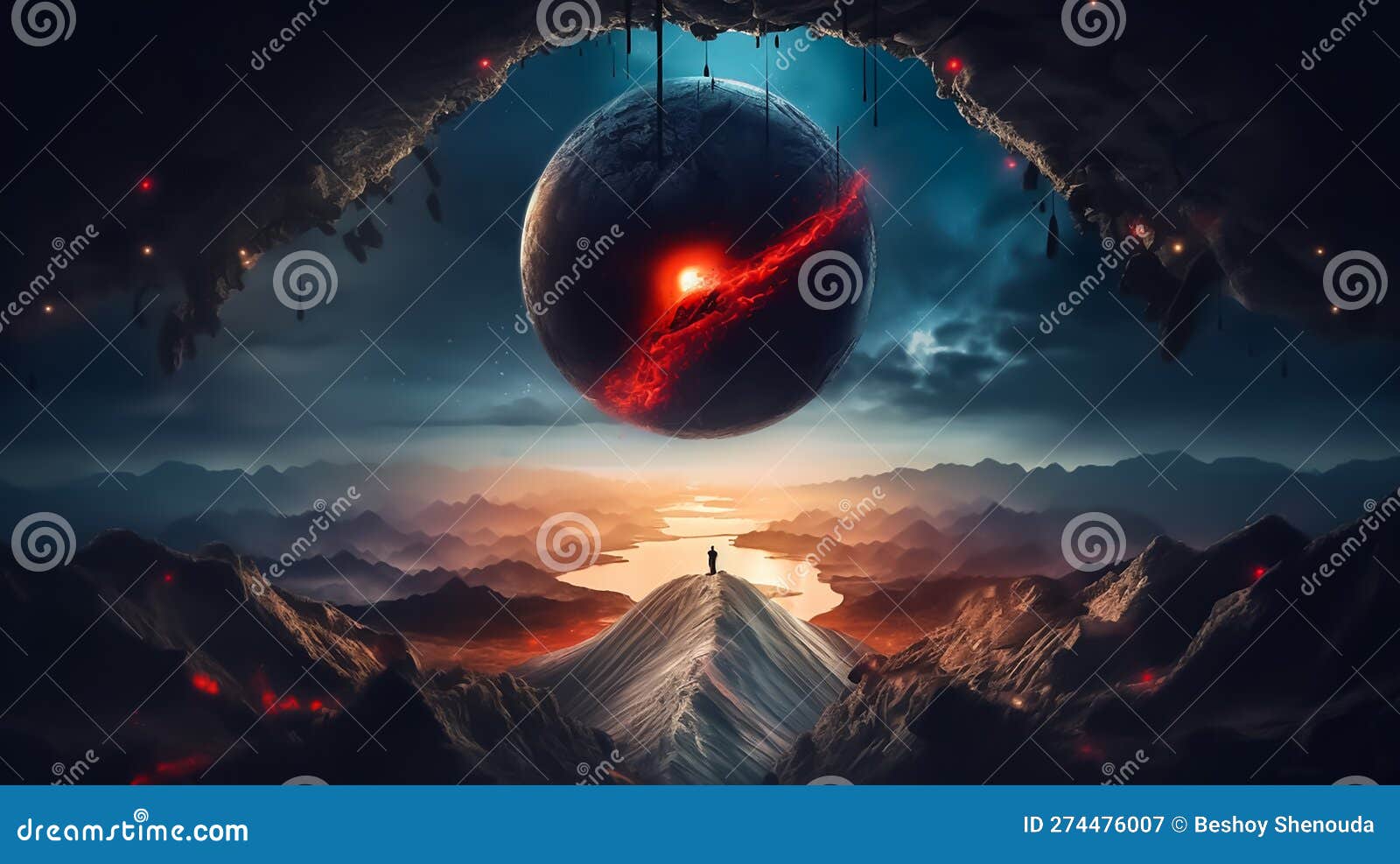 Fantasy Background of the Galaxy Rounded Hole the Time Loop Gate Stock ...