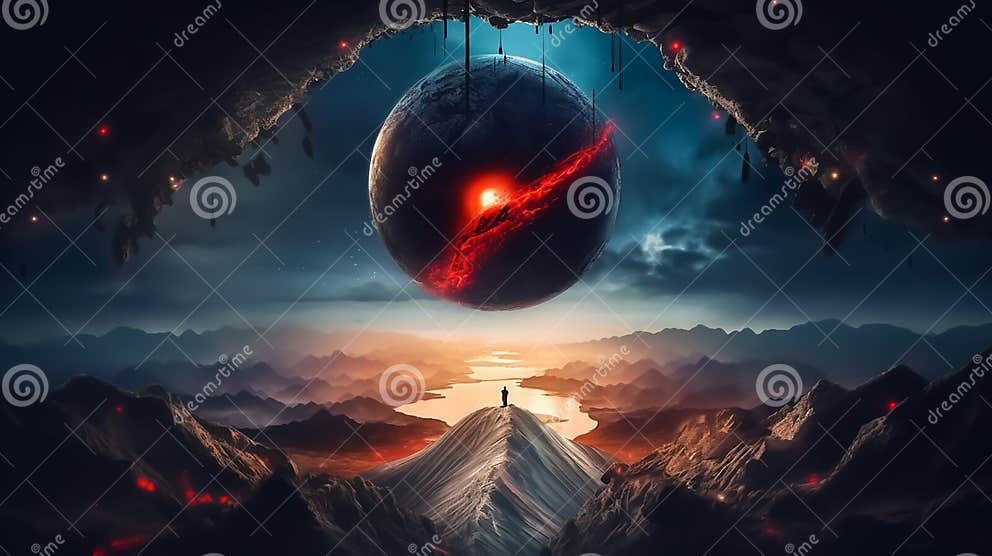 Fantasy Background of the Galaxy Rounded Hole the Time Loop Gate Stock ...