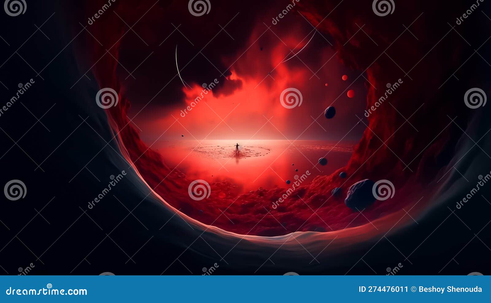 Fantasy Background of the Galaxy Rounded Hole the Time Loop Gate Stock ...