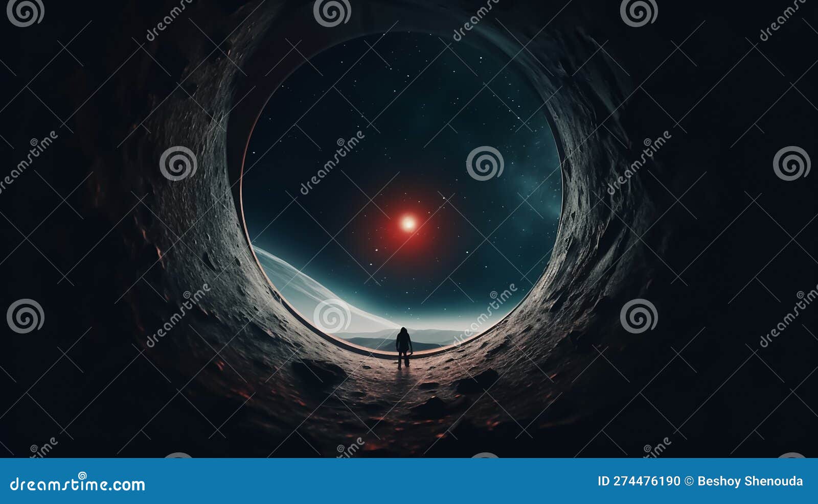 Fantasy Background of the Galaxy Rounded Hole the Time Loop Gate Stock ...