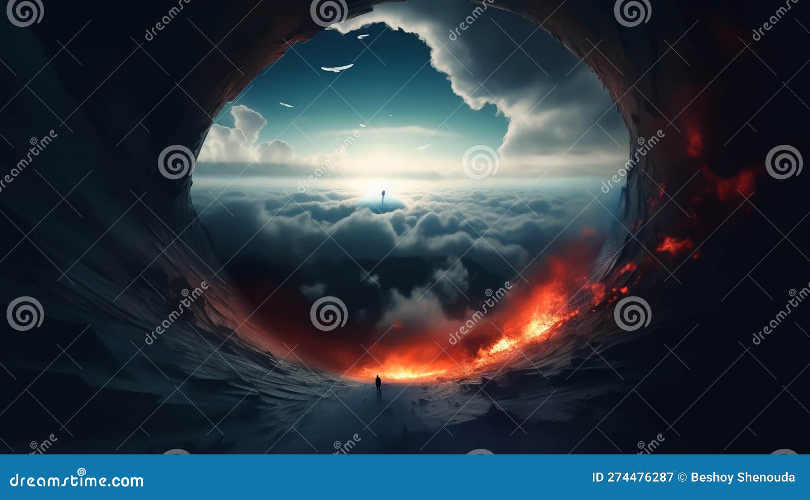 Fantasy Background of the Galaxy Rounded Hole the Time Loop Gate Stock ...
