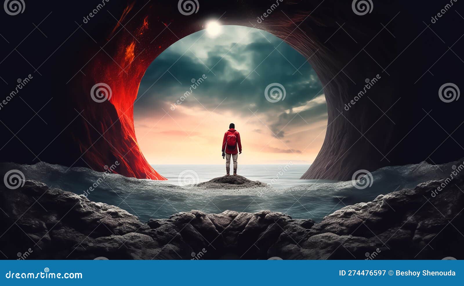 Fantasy Background of the Galaxy Rounded Hole the Time Loop Gate Stock ...