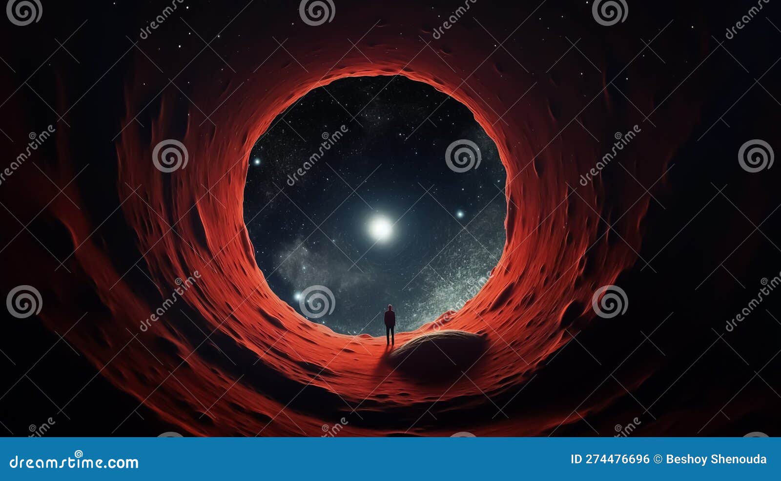 Fantasy Background of the Galaxy Rounded Hole the Time Loop Gate Stock ...