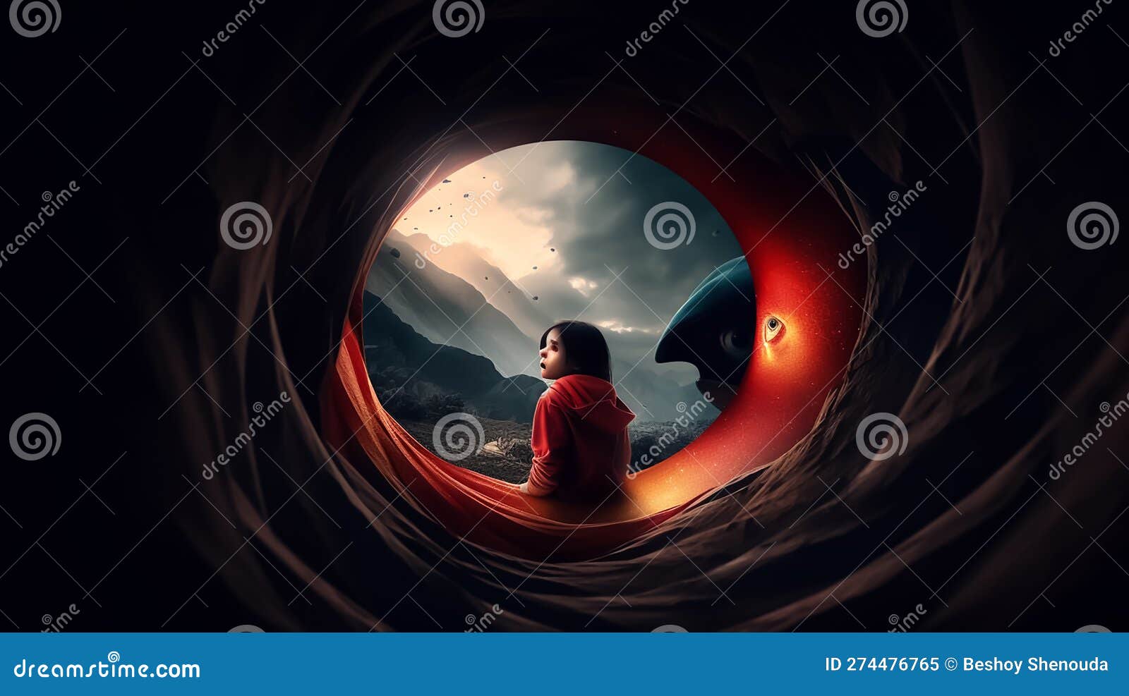 Fantasy Background of the Galaxy Rounded Hole the Time Loop Gate Stock ...