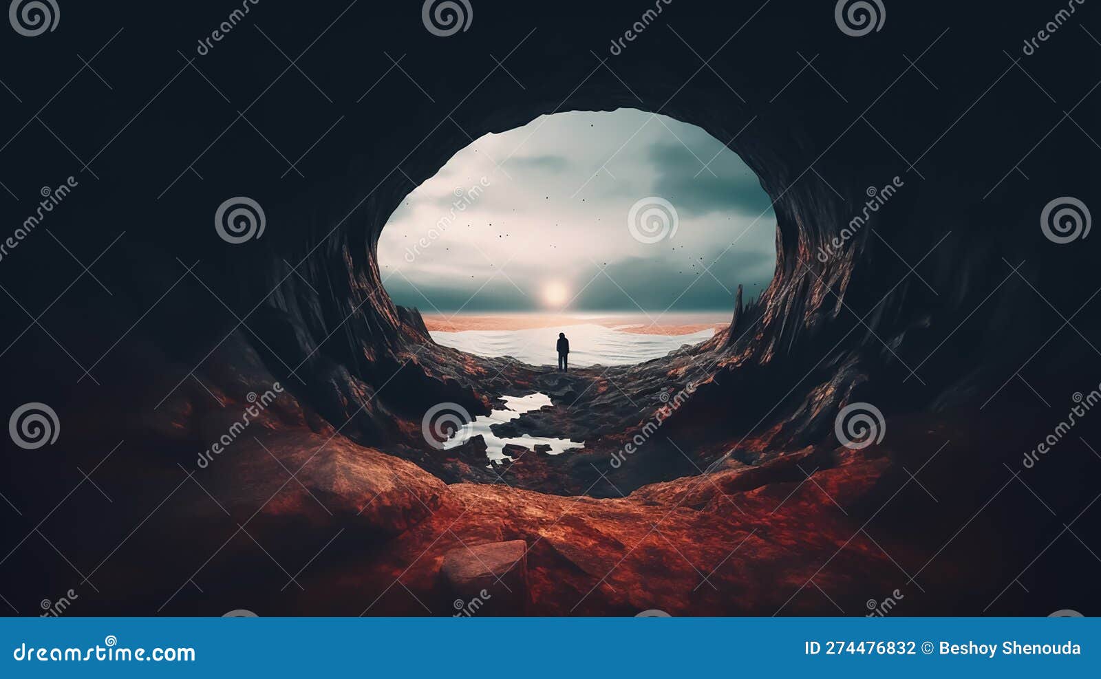 Fantasy Background of the Galaxy Rounded Hole the Time Loop Gate Stock ...