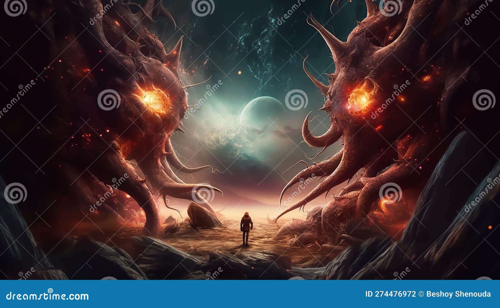 Fantasy Background of the Galaxy Rounded Hole the Time Loop Gate Stock ...