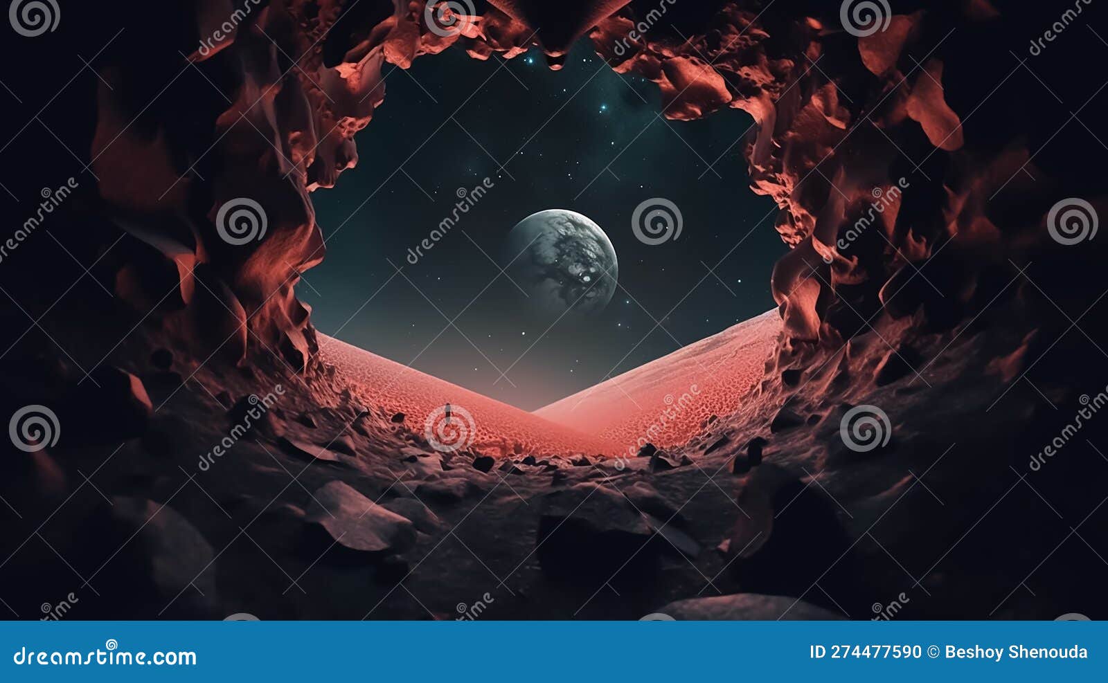 Fantasy Background of the Galaxy Rounded Hole the Time Loop Gate Stock ...