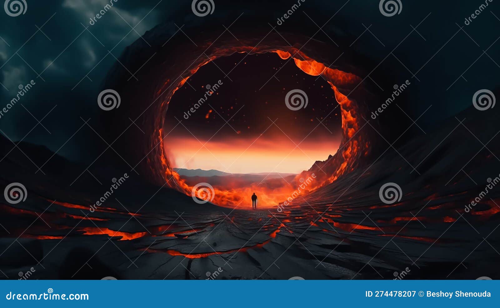 Fantasy Background of the Galaxy Rounded Hole the Time Loop Gate Stock ...