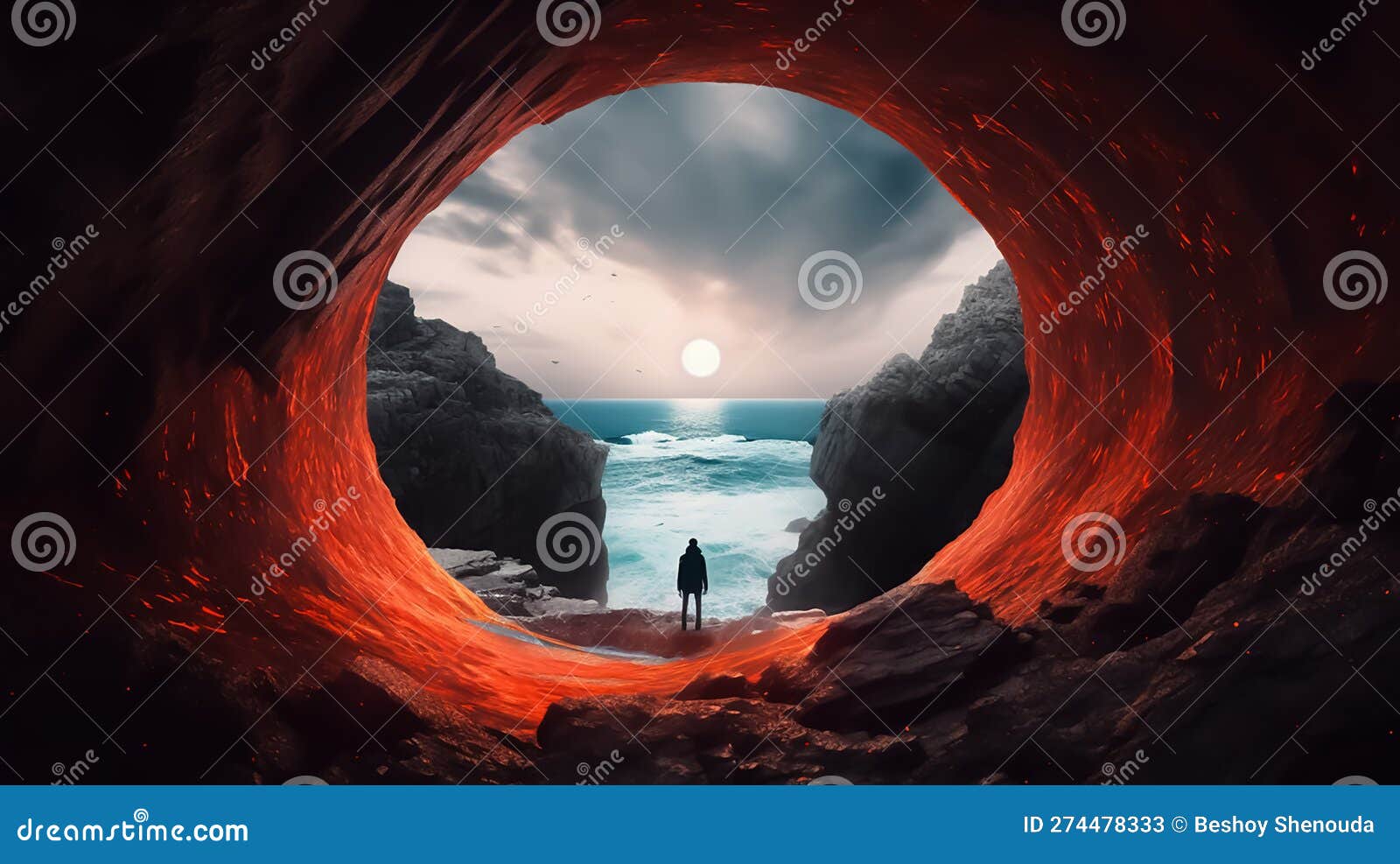 Fantasy Background of the Galaxy Rounded Hole the Time Loop Gate Stock ...