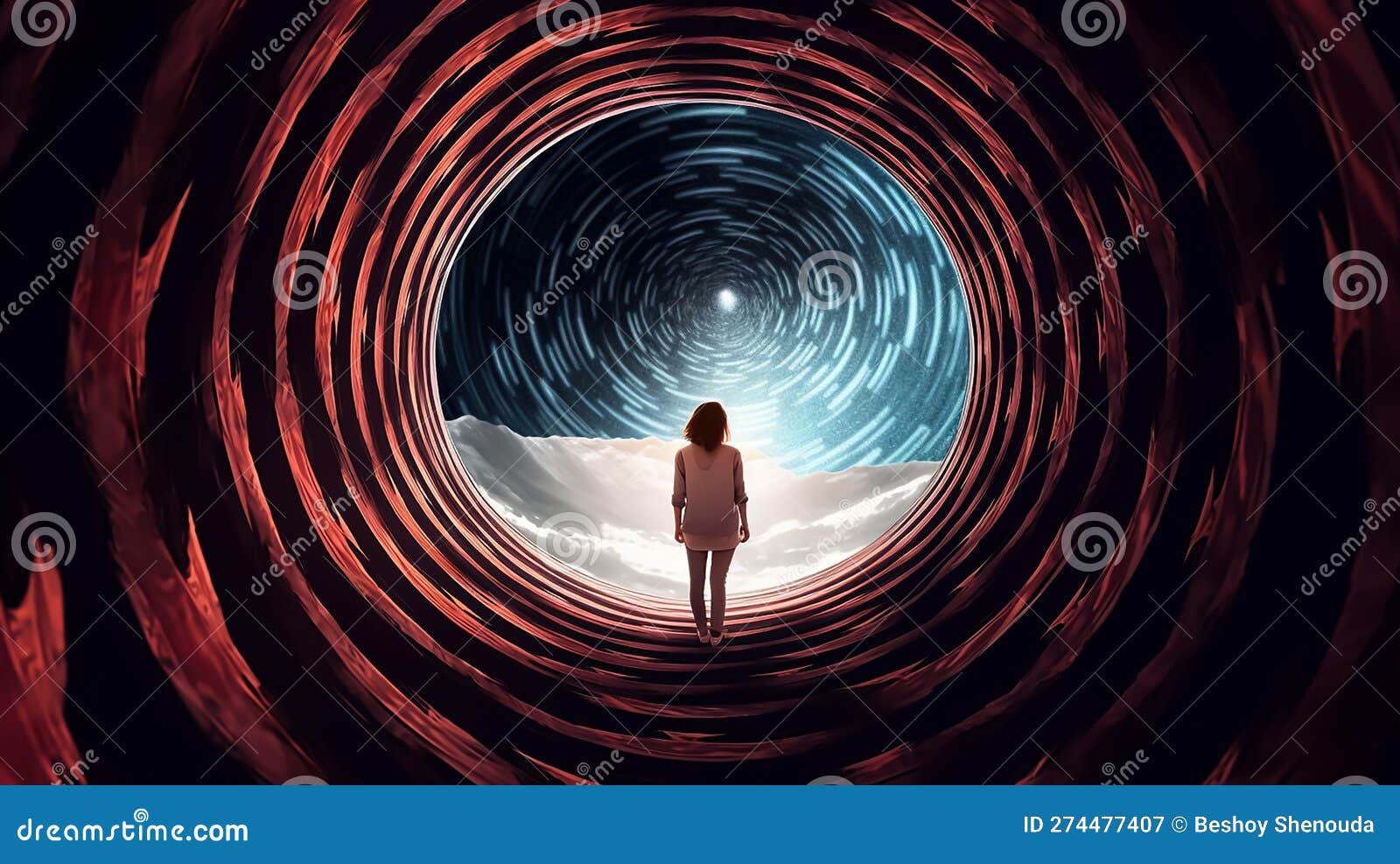 Fantasy Background of the Galaxy Rounded Hole the Time Loop Gate Stock ...