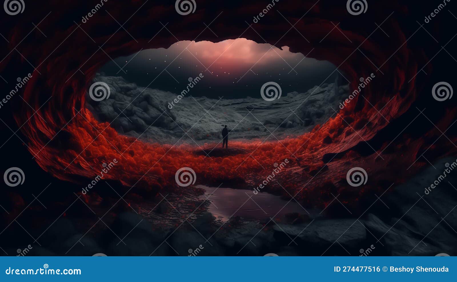 Fantasy Background of the Galaxy Rounded Hole the Time Loop Gate Stock ...