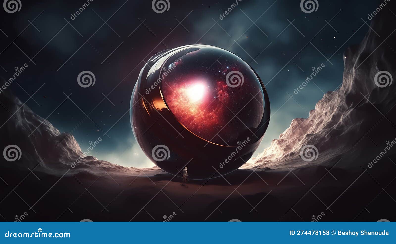 Fantasy Background of the Galaxy Rounded Hole the Time Loop Gate Stock ...