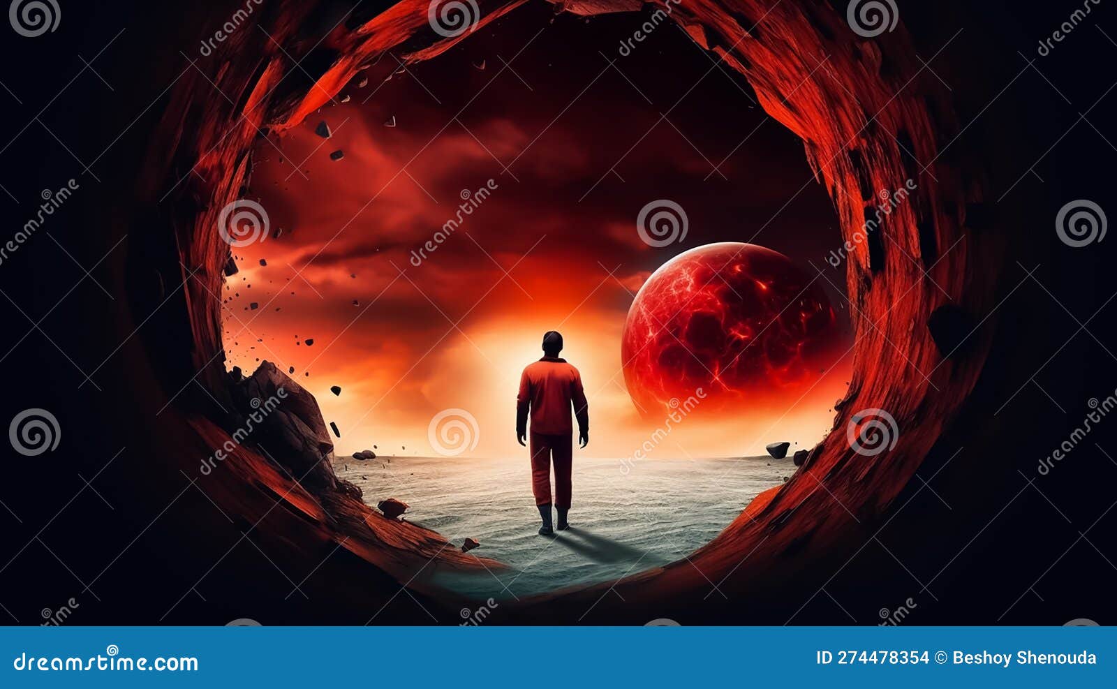 Fantasy Background of the Galaxy Rounded Hole the Time Loop Gate Stock ...