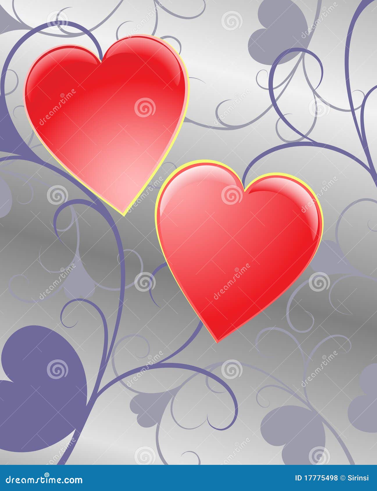 Fantasy Background with Hearts Stock Vector - Illustration of affection ...
