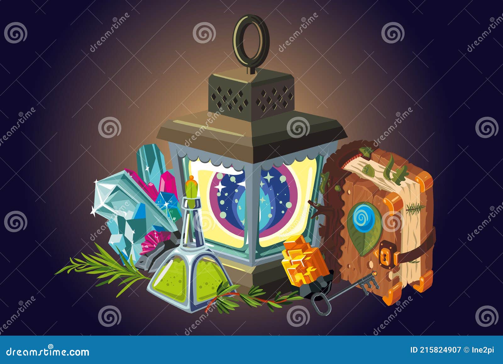Fantasy Background. Magic Items Collection. Video Game Items, Cartoon ...