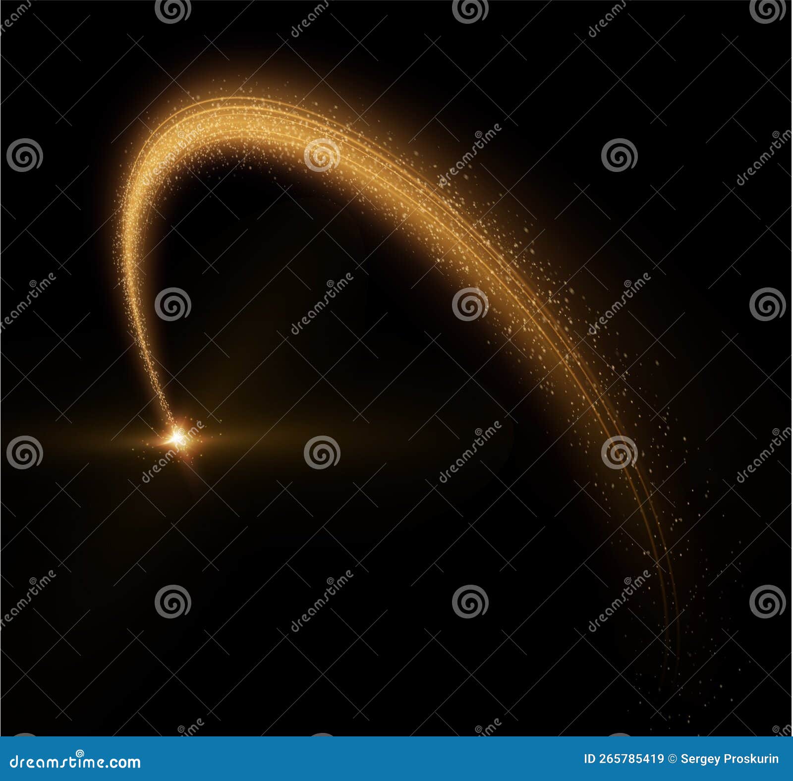 Fantasy Background. a Magical Festive Flying, Falling, Hovering Comet ...