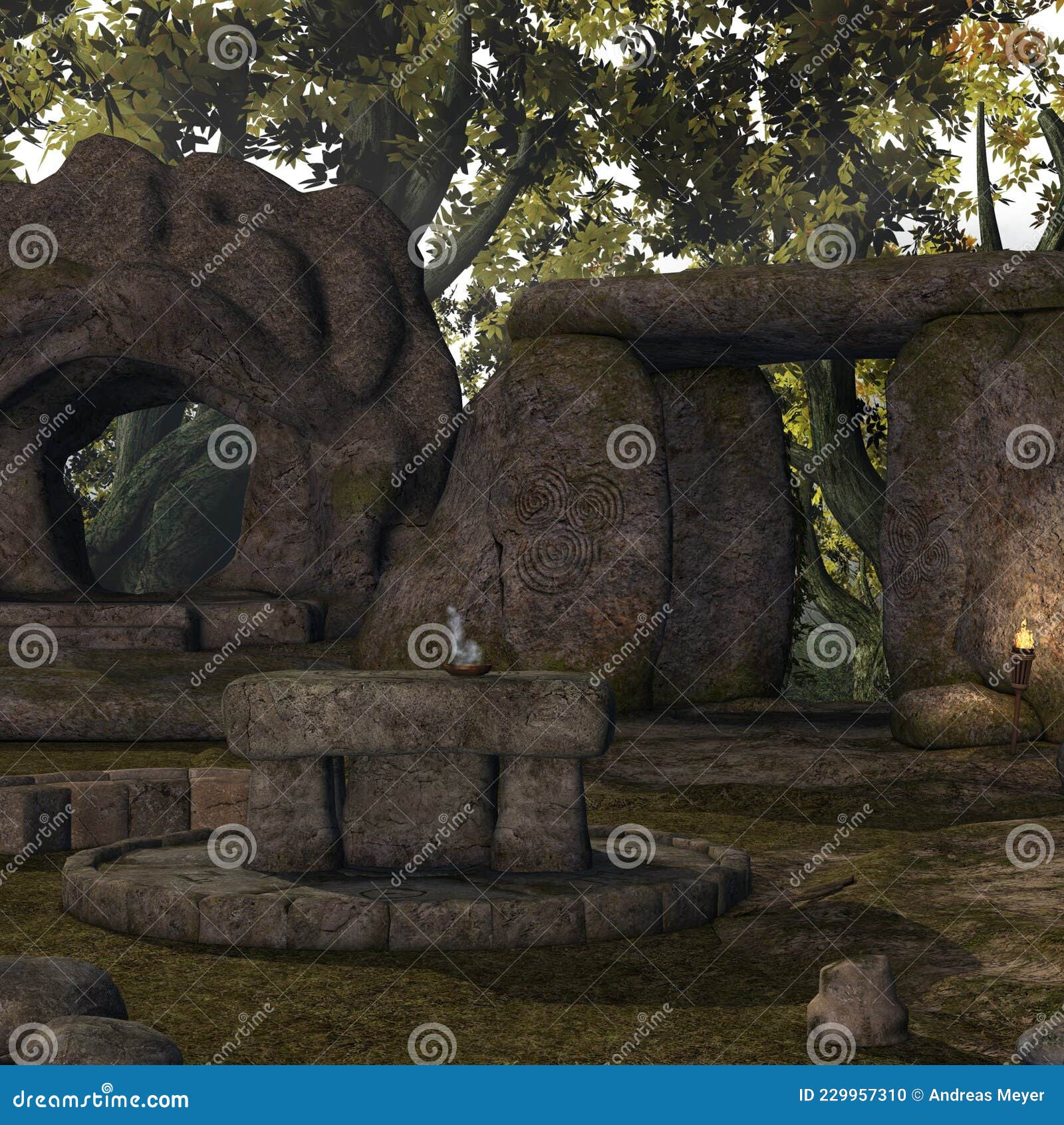 Fantasy Background with a Mystical Atmosphere Stock Illustration ...