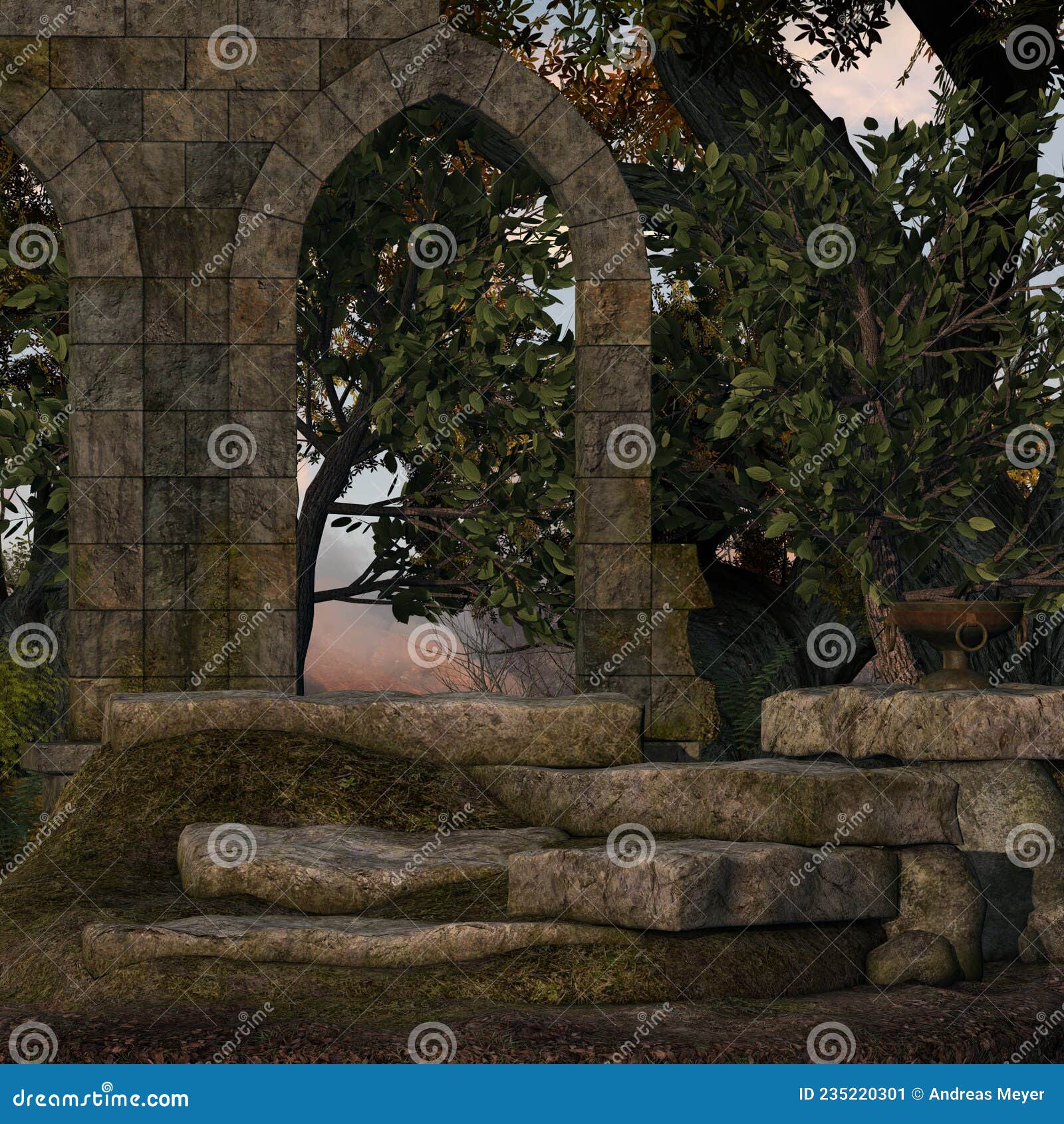 Fantasy Background with a Mystical Atmosphere Stock Illustration ...
