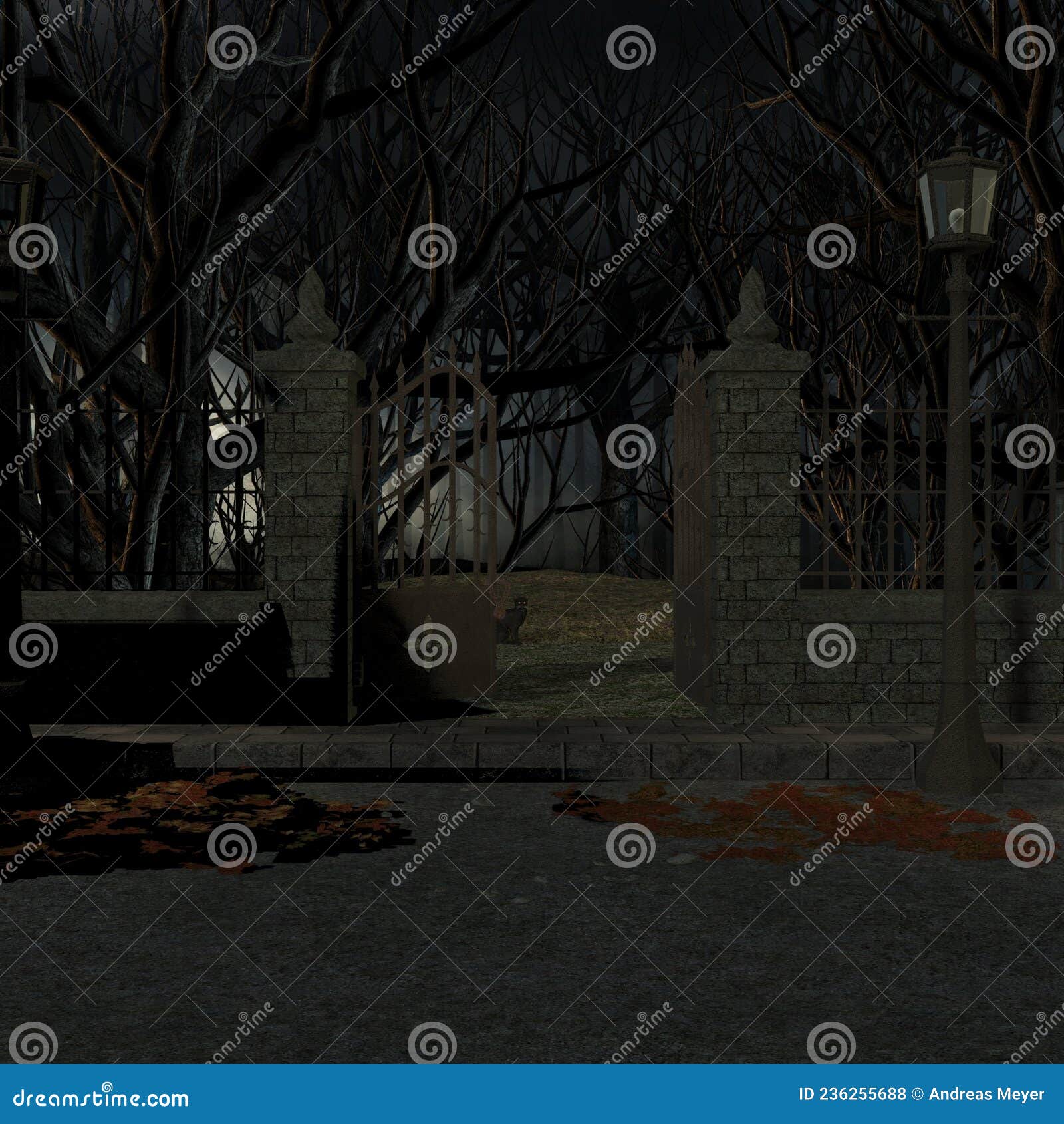 Fantasy Background with a Spooky Atmosphere Stock Illustration ...