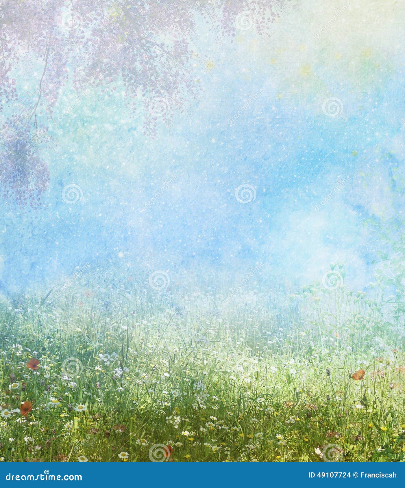 Fantasy Background of Spring Time Stock Photo - Image of flowers, book ...