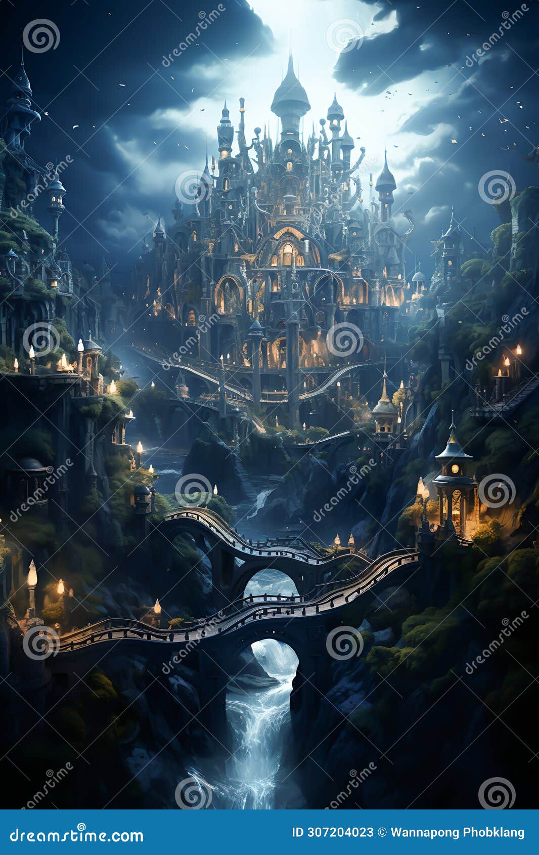 Fantasy Background with Vibrant Colors and Ethereal Atmosphere Vertical ...