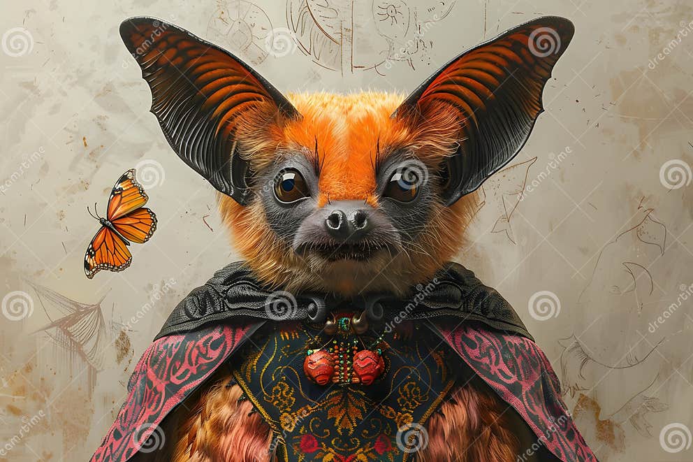 Fantasy Bat with Butterfly Illustration. Generative AI Stock ...