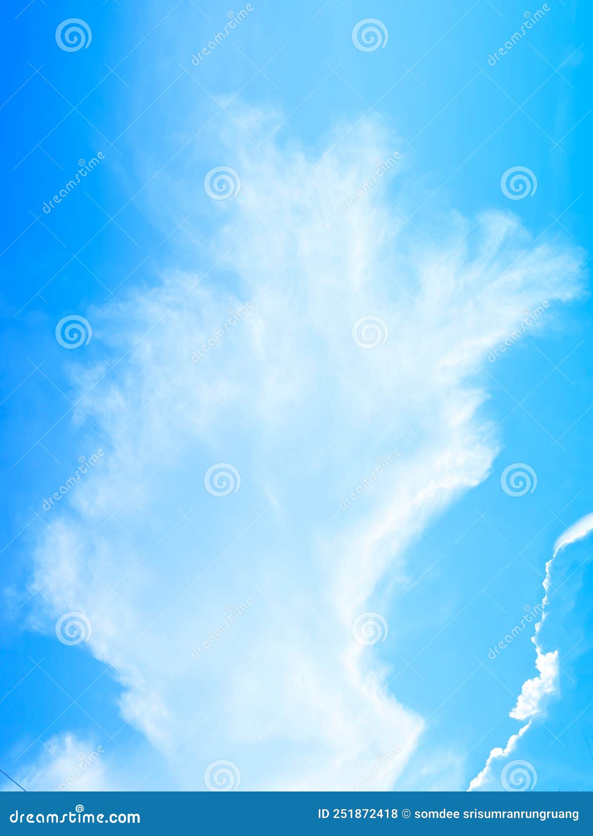 Fantasy Blue Sky and Beautiful Cloud by a Gradation of Blue Stock Photo ...