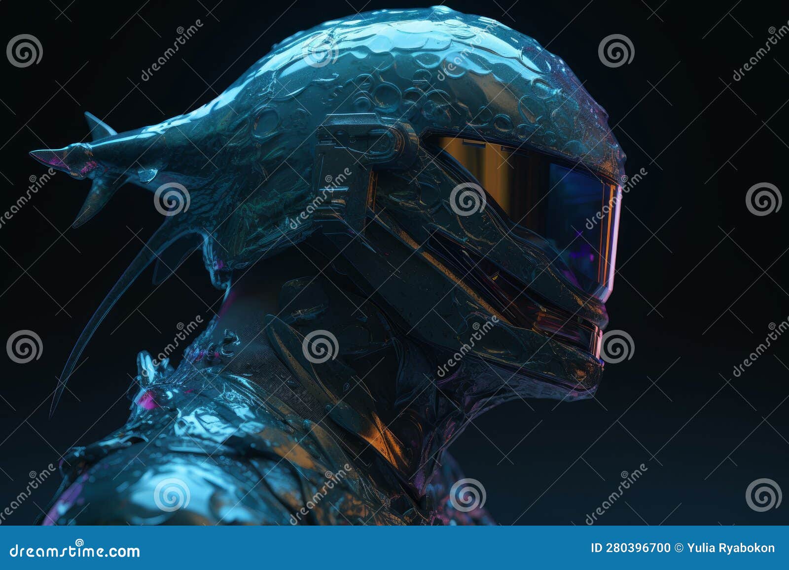 Fantasy Blue Soldier. Generate Ai Stock Illustration - Illustration of ...
